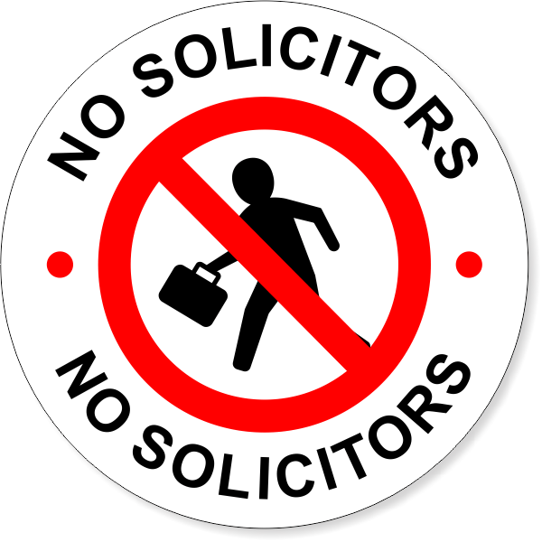 6" Round No Soliciting Decal | Customsigns.com