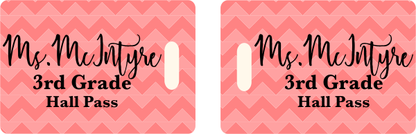 Chevron Bathroom Pass - Custom Signs