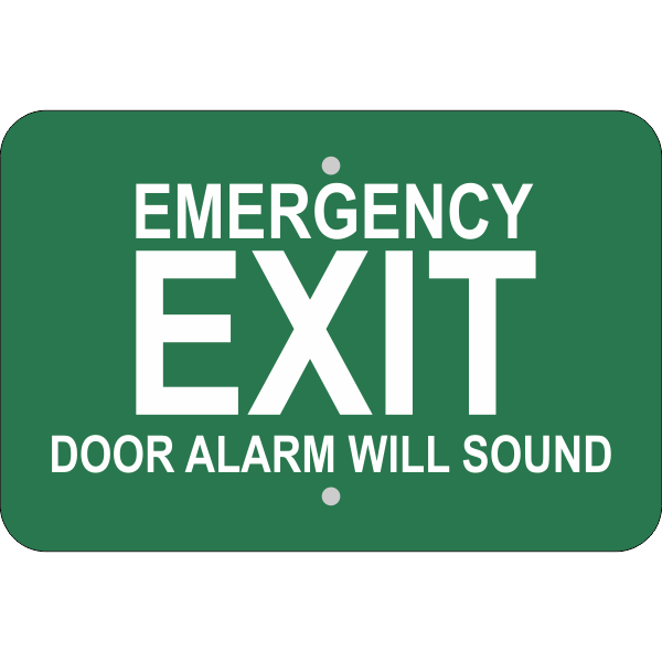 Horizontal Door Alarm Emergency Exit Sign - Custom Signs