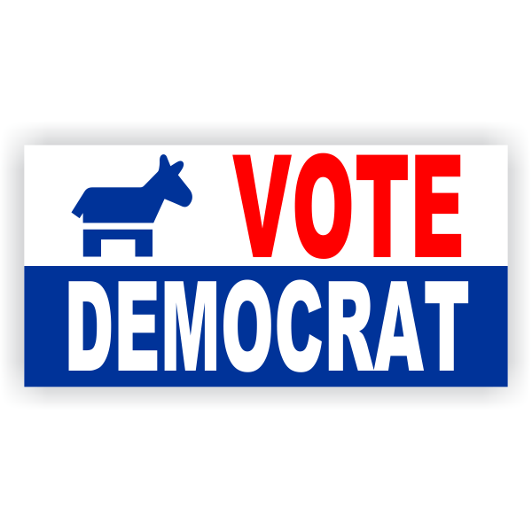 Vote Democrat Banner | 2' x 4' | Customsigns.com