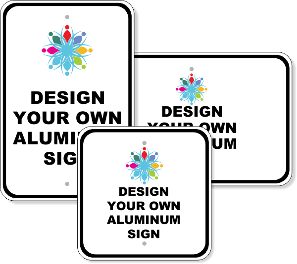 Custom Text Add-On Aluminum Sign Green | 4" x 12" | Customsigns.com
