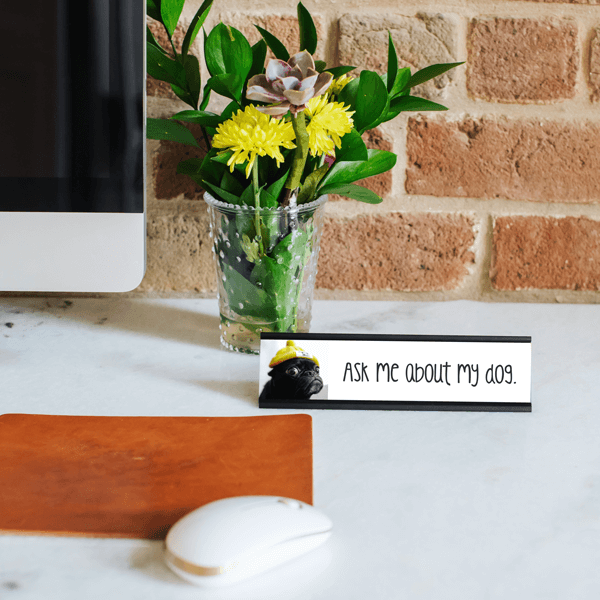 Aluminum 2 x 8 Desk Plate - Custom Signs