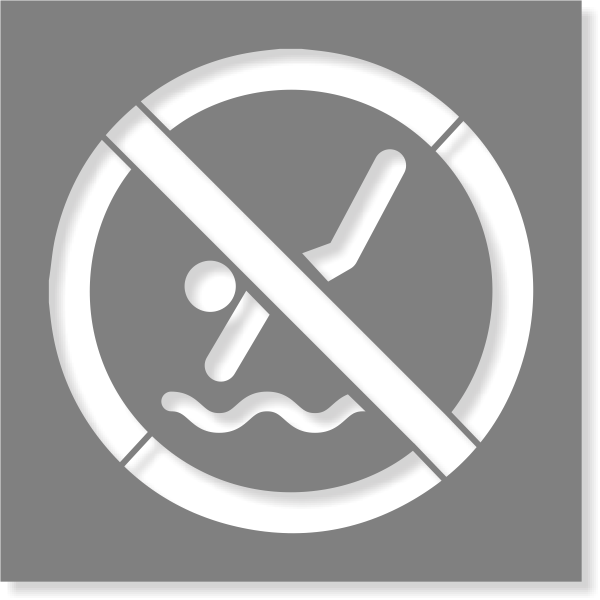 Multi-Size "No Diving" Icon Stencil - CustomSigns.com
