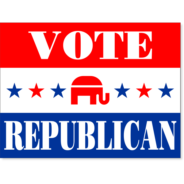 18" x 24" Vote Republican Stars Yard Sign - CustomSigns.com